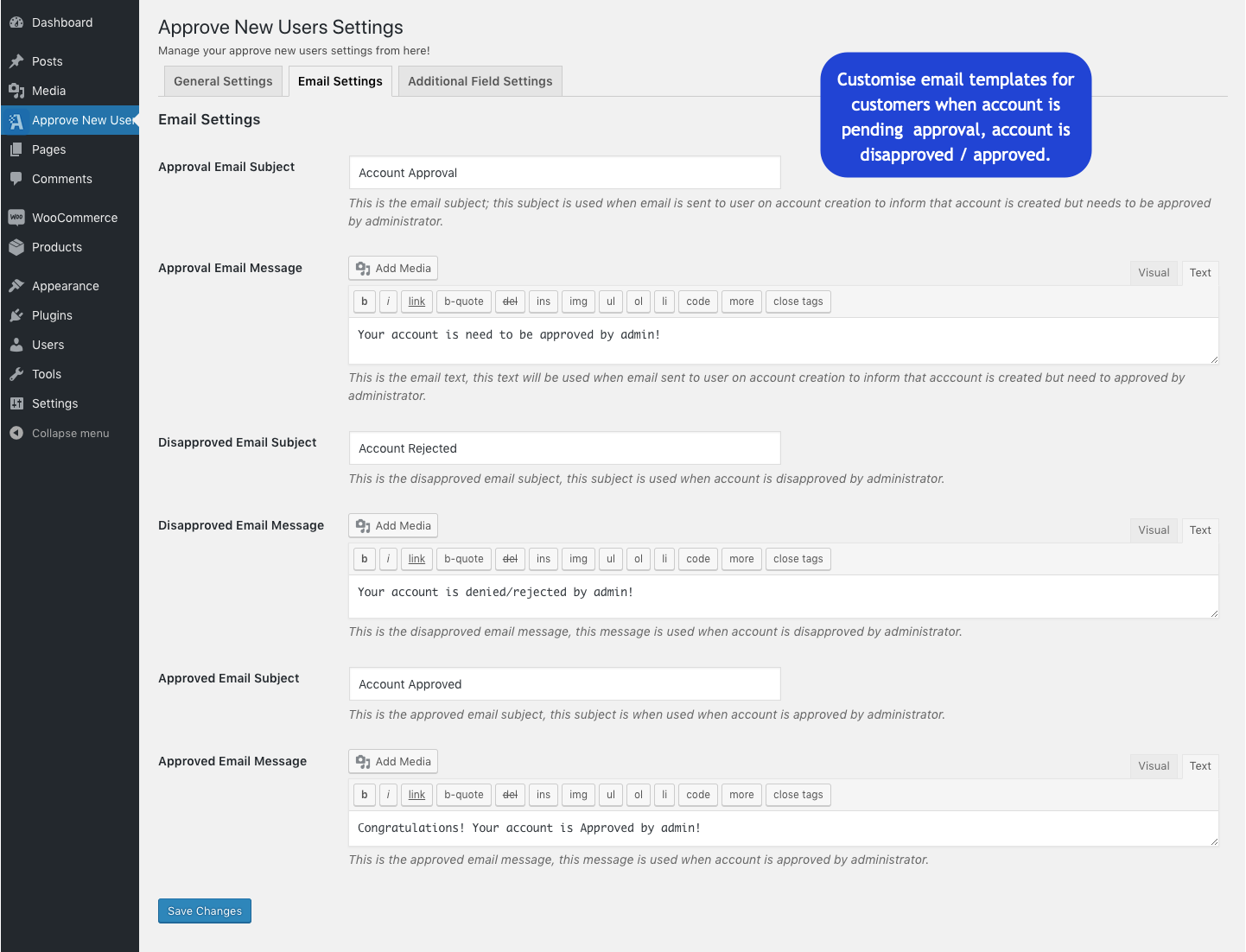 WordPress & WooCommerce Approve New User Registration Plugin by Addify